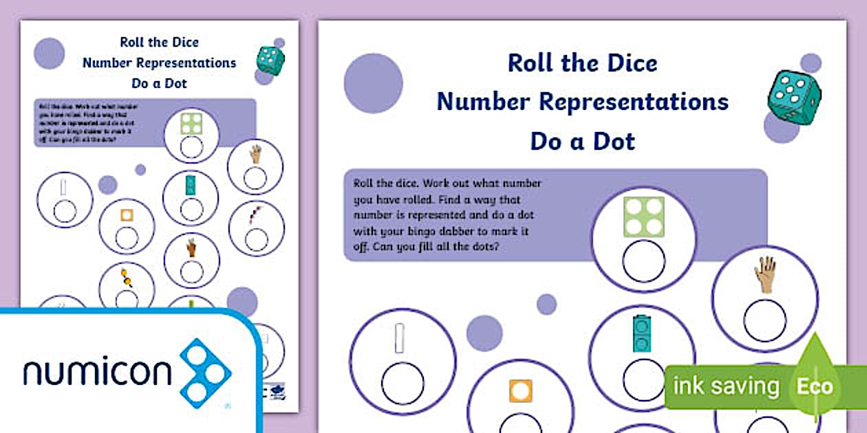 👉 Roll the Dice Number Representations Do a Dot Numicon Shapes